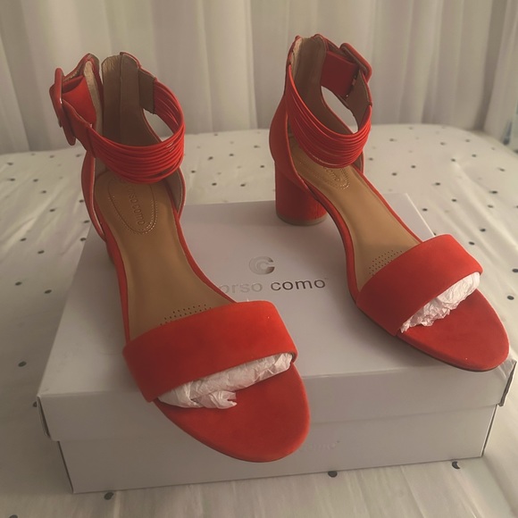 Corso Como | Shoes | Coralred Block Heels | Poshmark